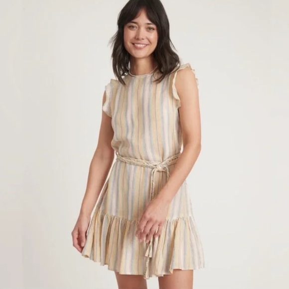 Marine Layer | Dresses | Marine Layer Laney Stripe Tiered Cotton Mini ...